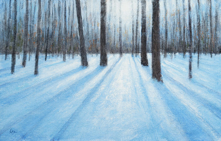 "Winter Light" 7x11 in. Acrylic on Canvas on Board - Landscape ...
